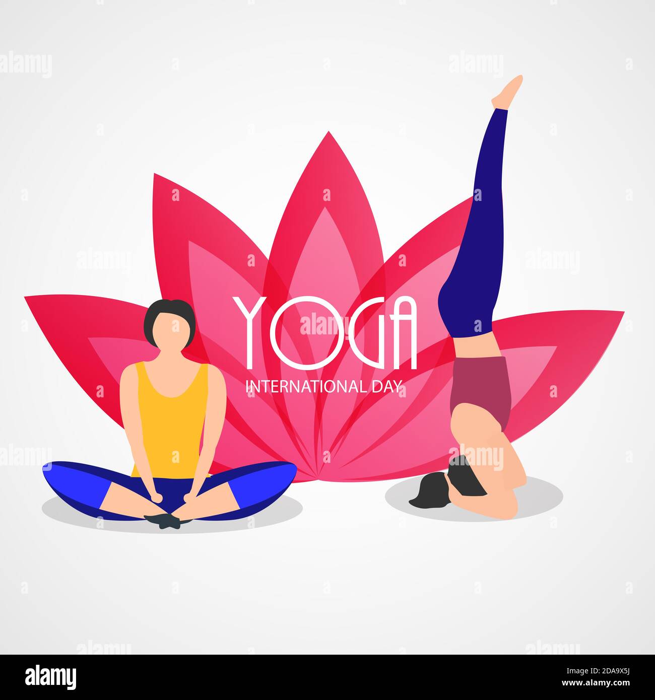 Yoga International Day 21 June Background. Illustration Stock Photo - Alamy
