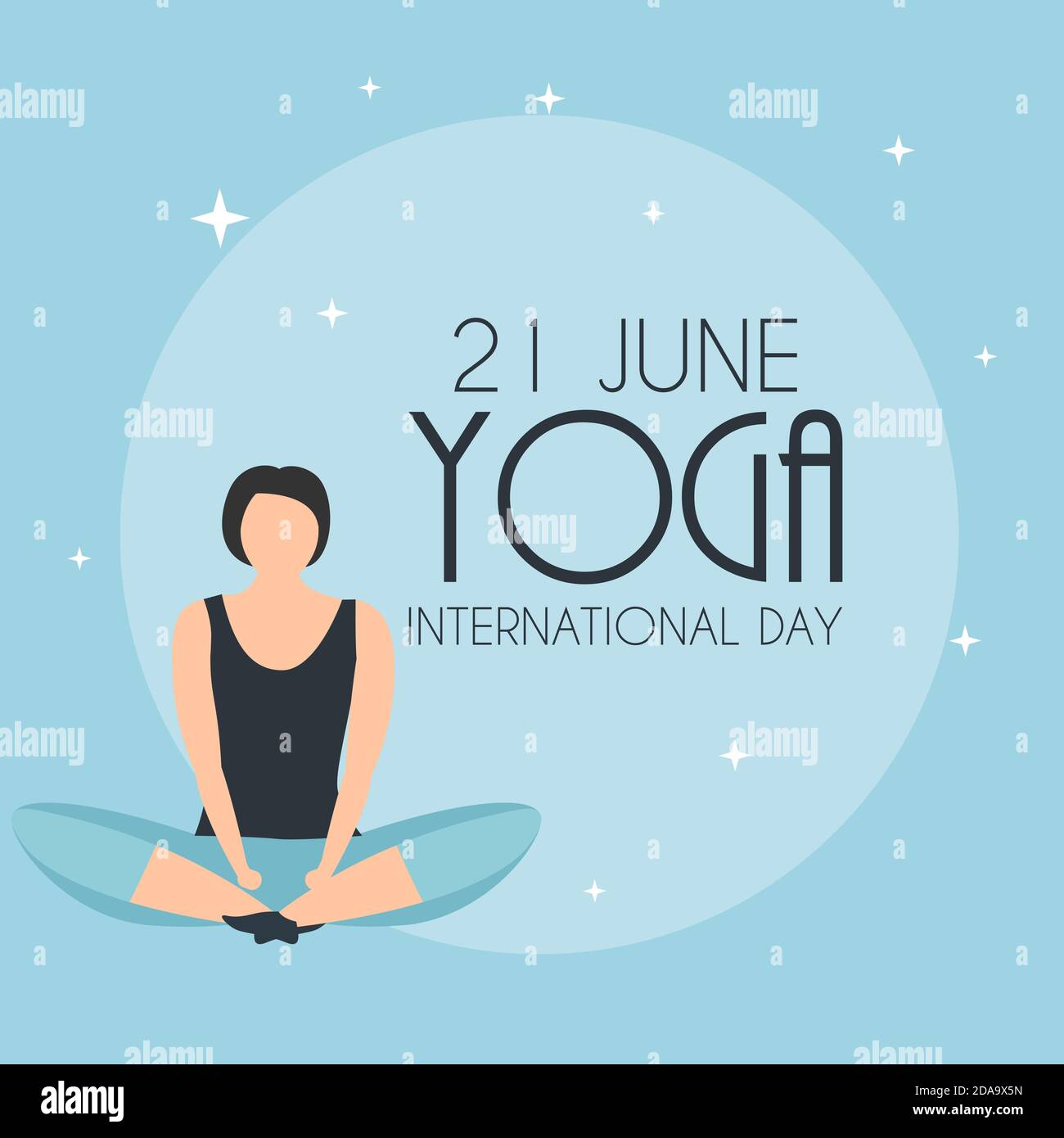 Yoga International Day 21 June Background. Illustration Stock Photo - Alamy