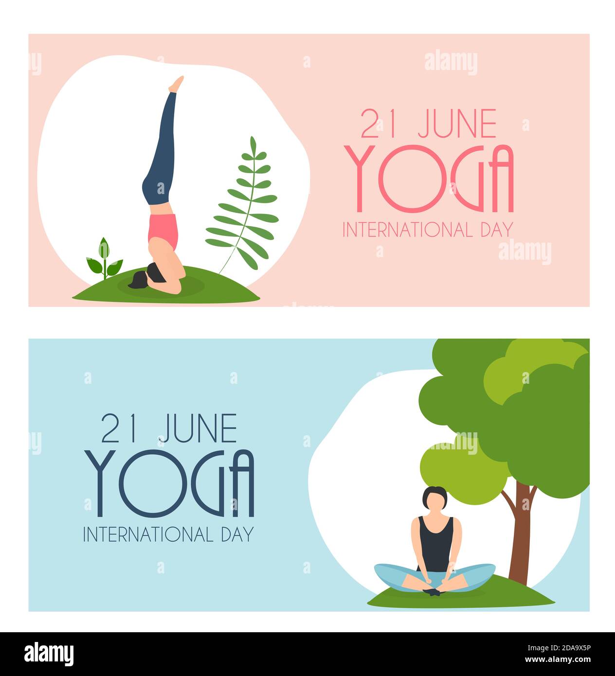 Yoga International Day 21 June Background. Illustration Stock Photo - Alamy