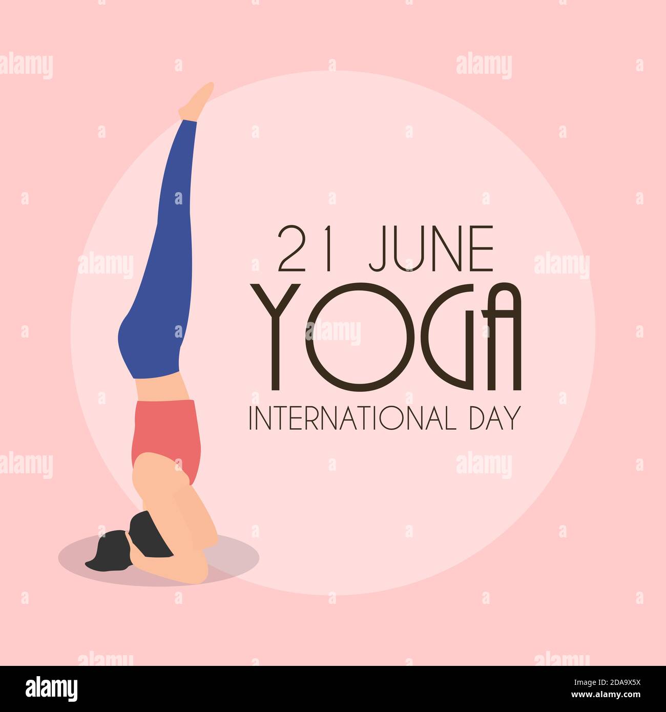 Yoga International Day 21 June Background. Illustration Stock Photo - Alamy