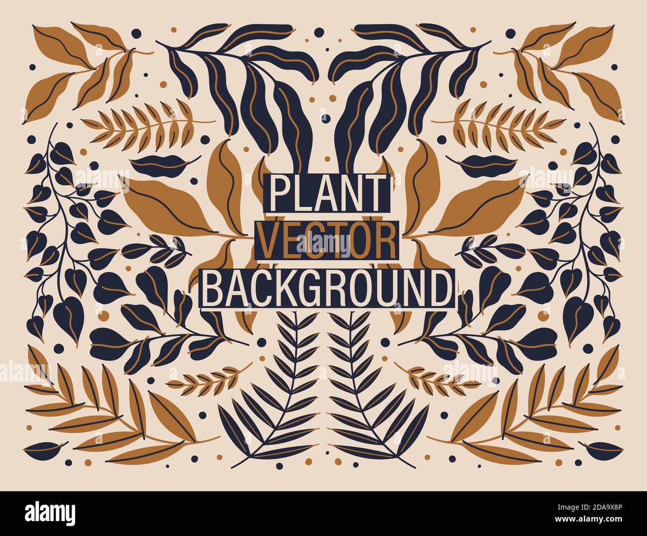 Plant modern abstract background. Floral nature fancy collection.Hand ...