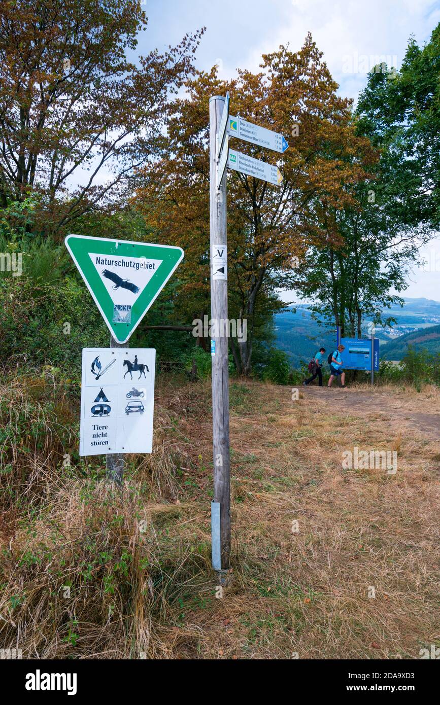 Sign Poles, Vulkaneifel Nature Park and Geopark, Western Eifel ...