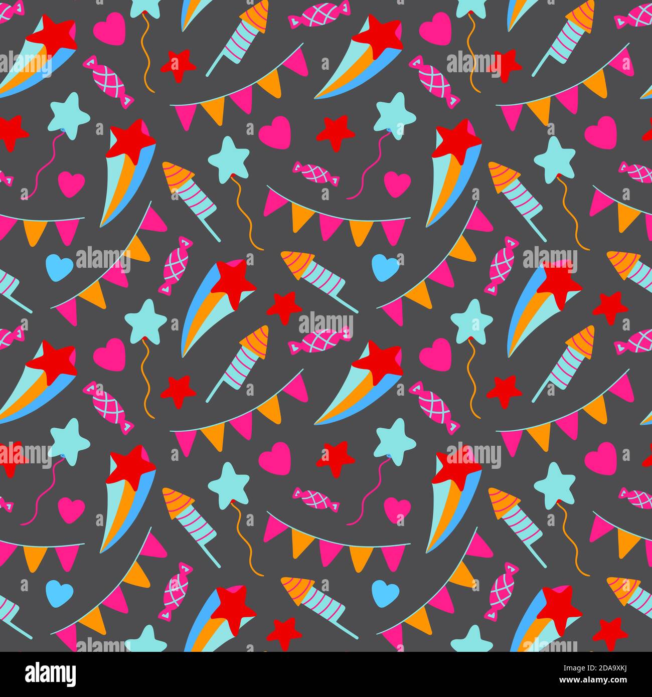 Happy Birthday party seamless pattern. birthday pattern seamless vector ...