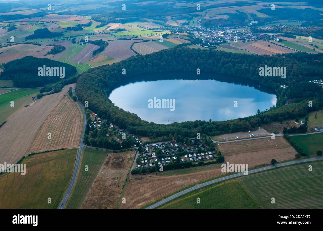 Volcanic Lake, Maar, Vulkaneifel Nature Park and Geopark, Western Eifel ...