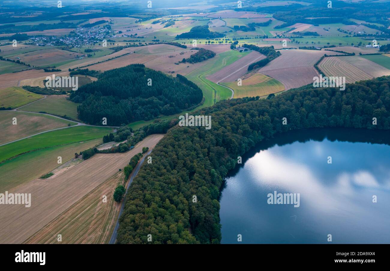 Volcanic Lake, Maar, Vulkaneifel Nature Park and Geopark, Western Eifel ...