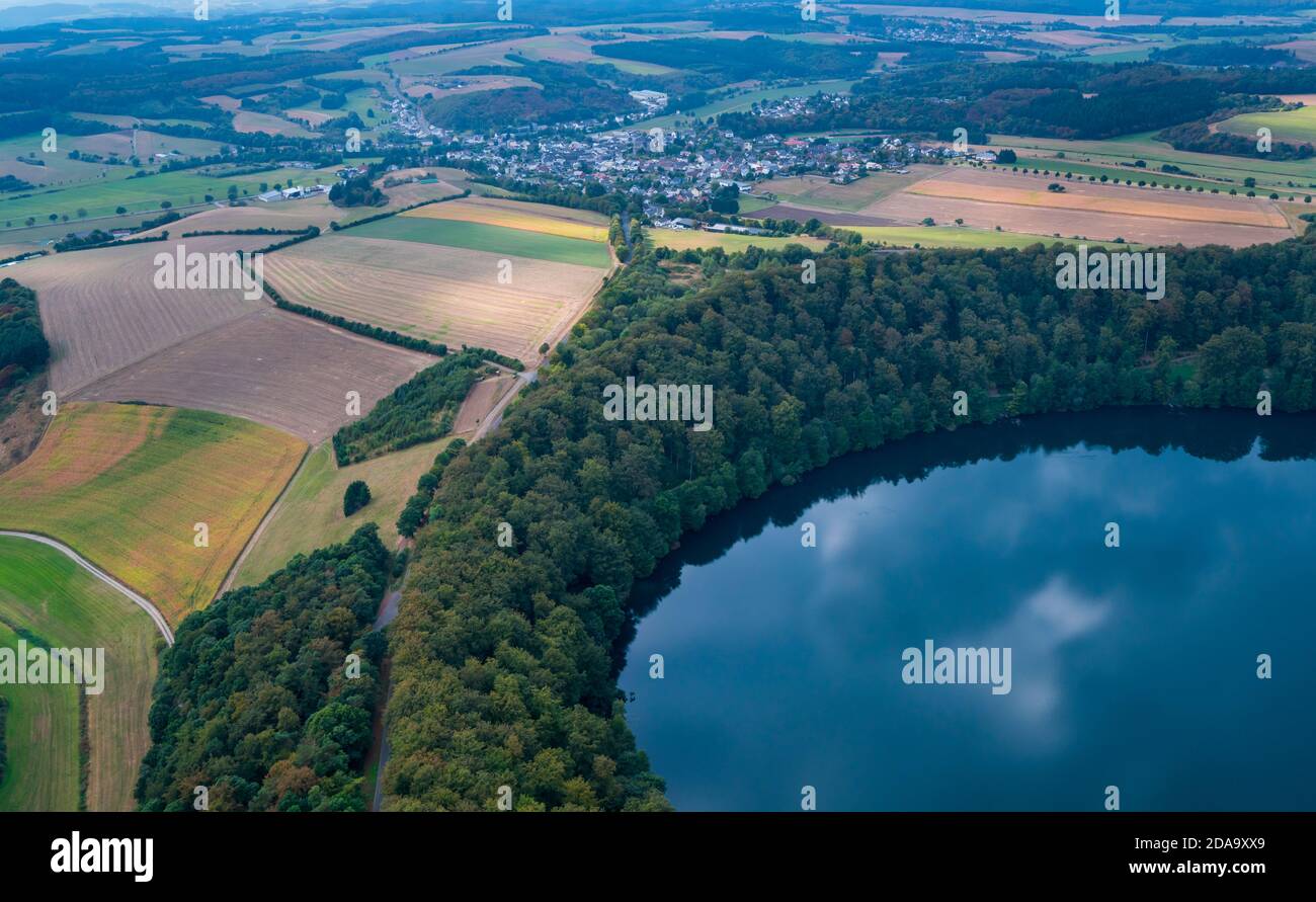Volcanic Lake, Maar, Vulkaneifel Nature Park and Geopark, Western Eifel ...