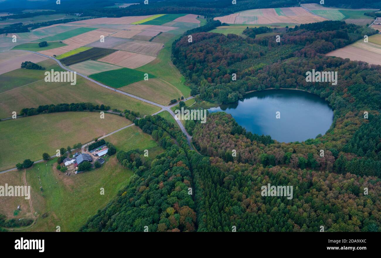 Volcanic Lake, Maar, Vulkaneifel Nature Park and Geopark, Western Eifel ...