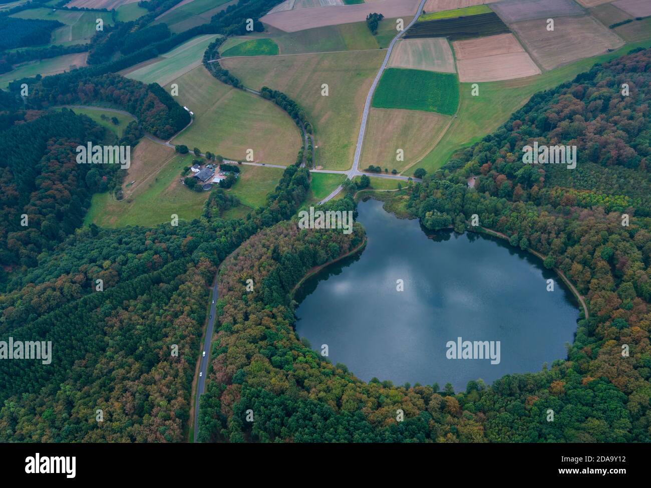 Volcanic Lake, Maar, Vulkaneifel Nature Park and Geopark, Western Eifel ...