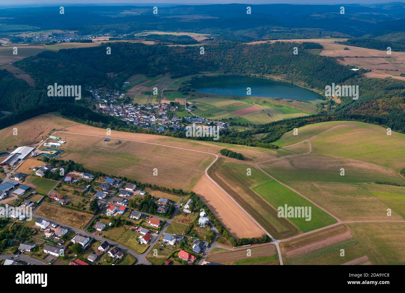 Volcanic Lake, Maar, Vulkaneifel Nature Park and Geopark, Western Eifel ...
