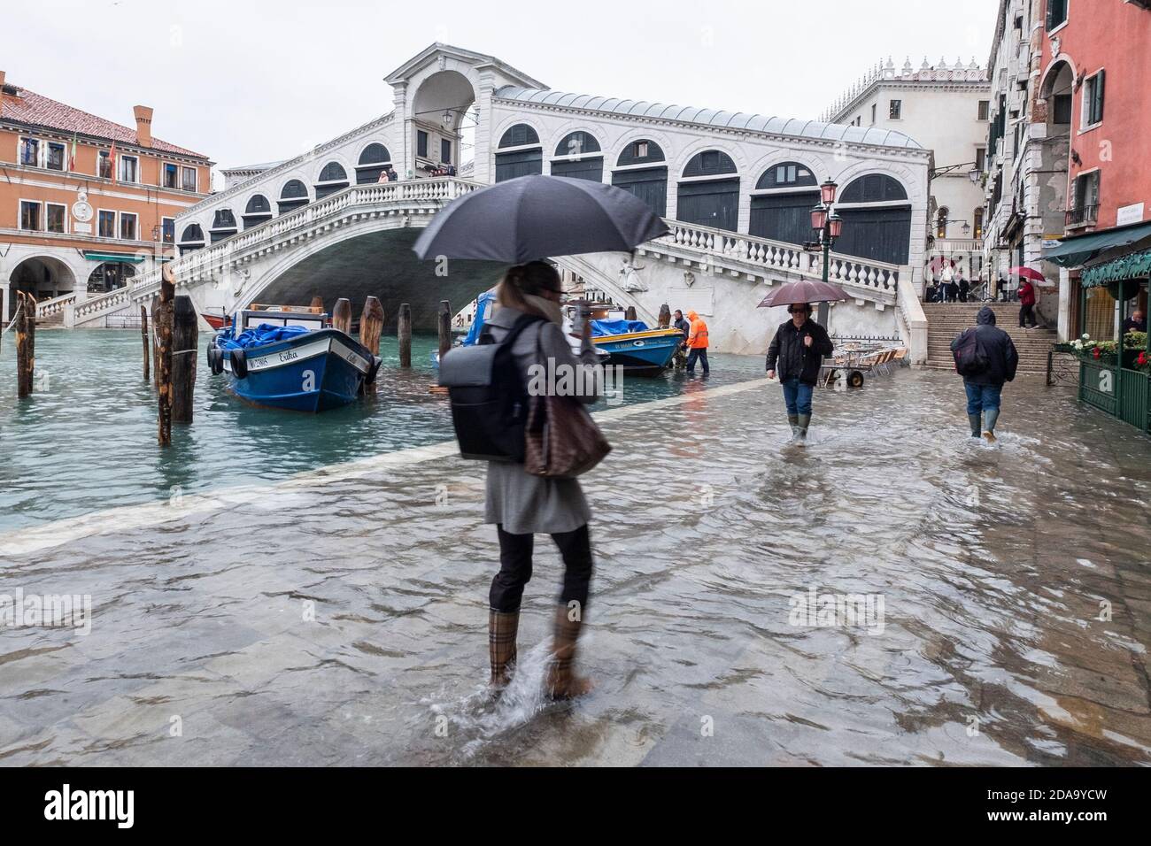 Exceptional high tide in venice Stock Photo - Alamy