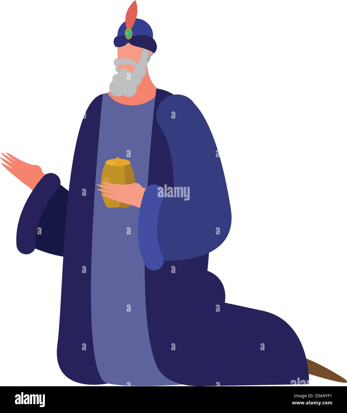 wise men with gift manger character vector illustration design Stock ...