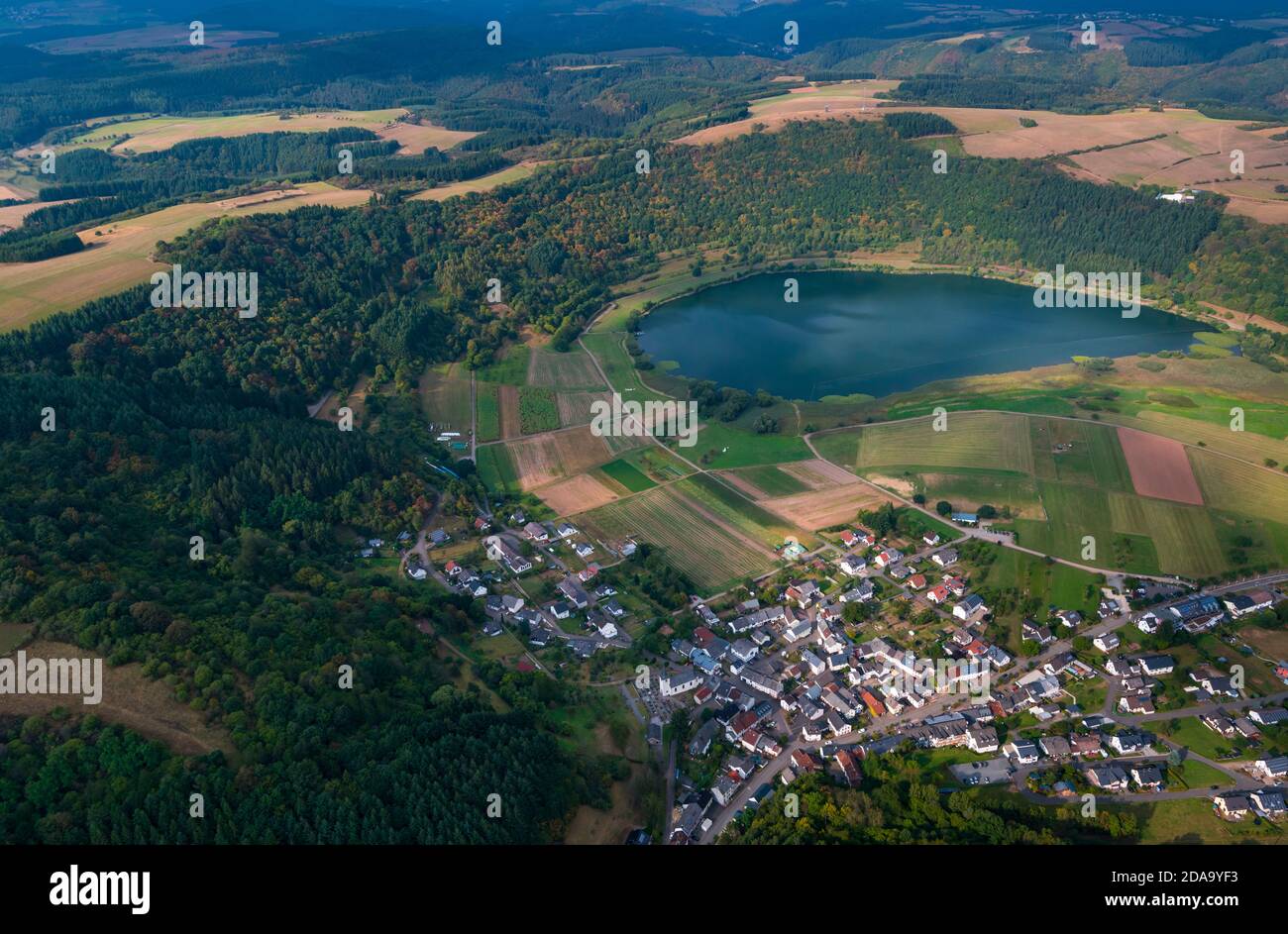 Volcanic Lake, Maar, Vulkaneifel Nature Park and Geopark, Western Eifel ...