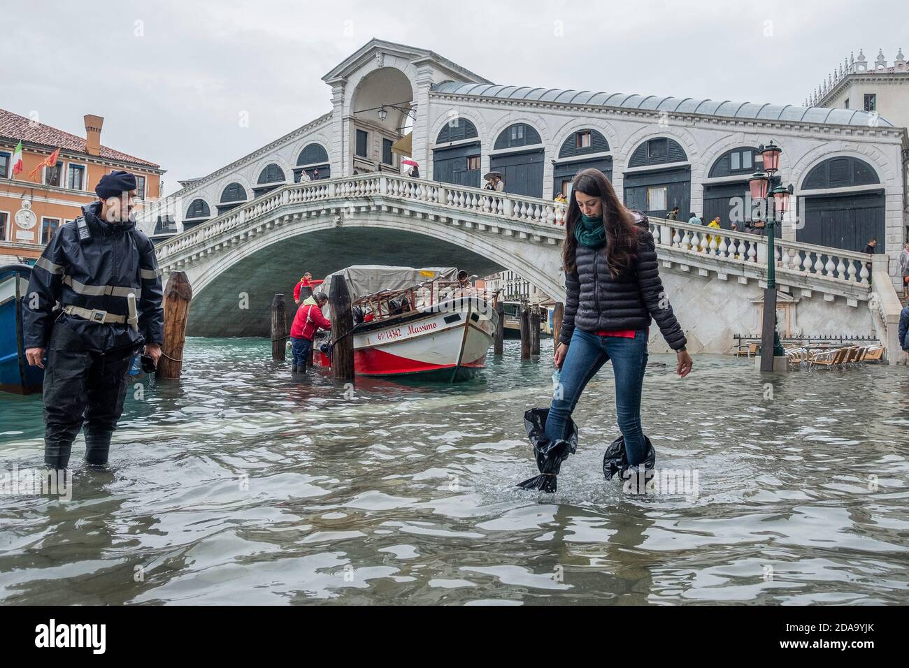 Exceptional high tide in venice Stock Photo - Alamy