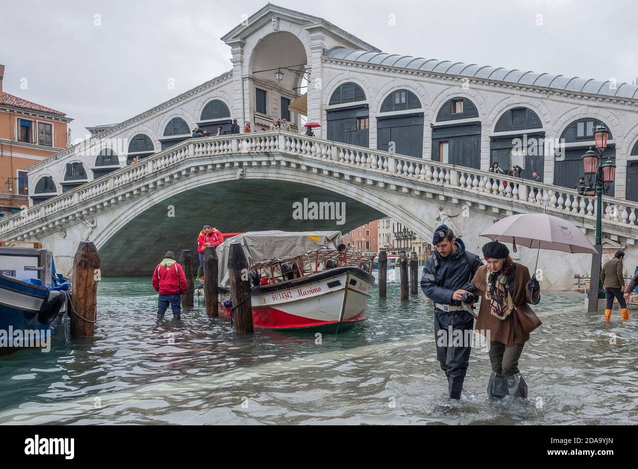 Exceptional high tide in venice Stock Photo - Alamy