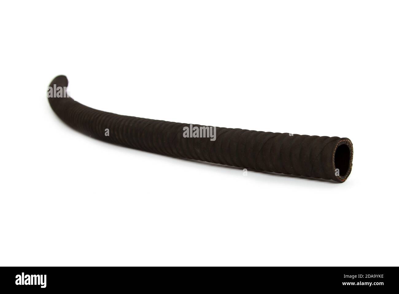 Closeup of a long black pipe isolated on a white background Stock Photo ...