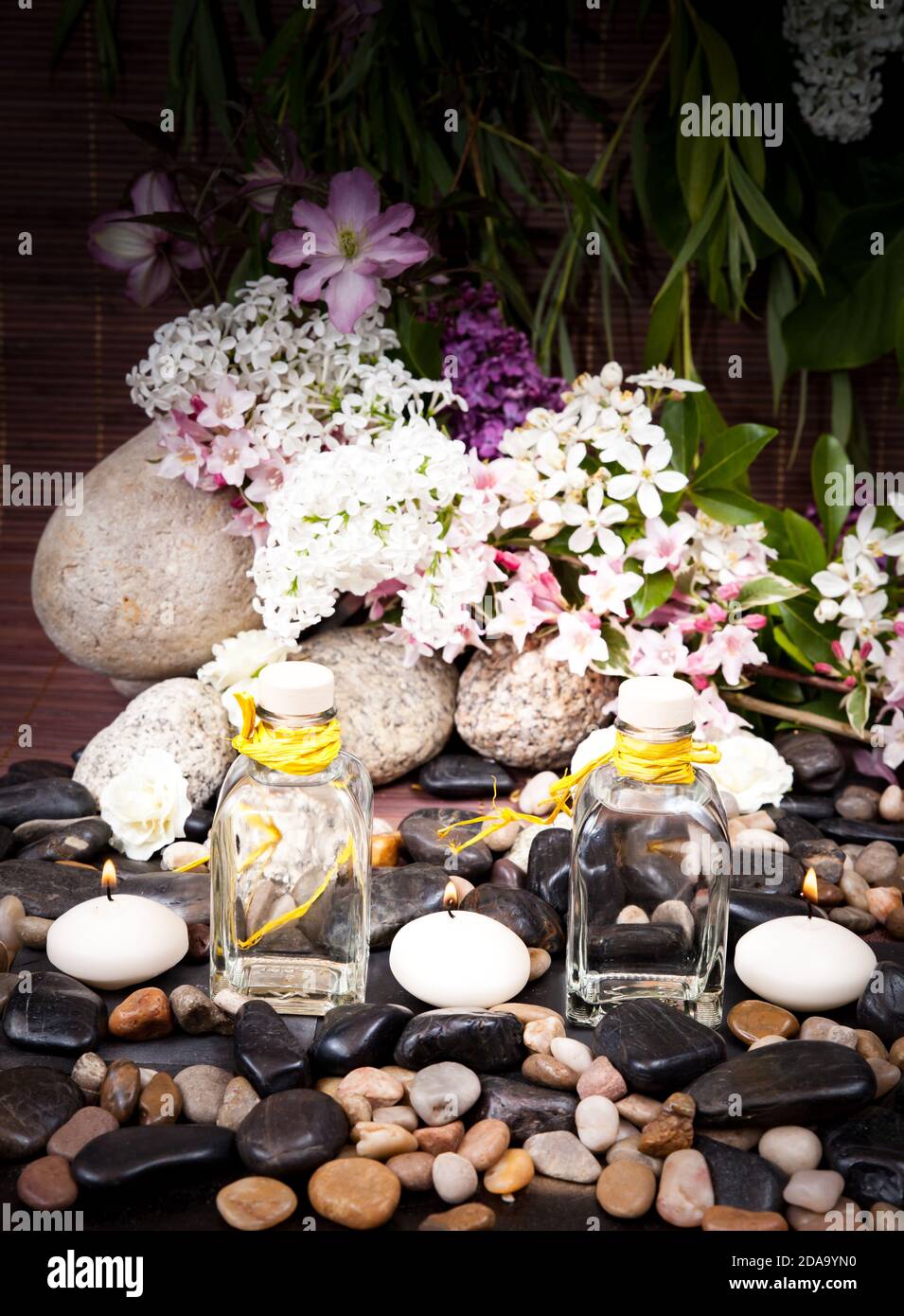 Aromatherapy, spa, beauty treatment and wellness background with ...