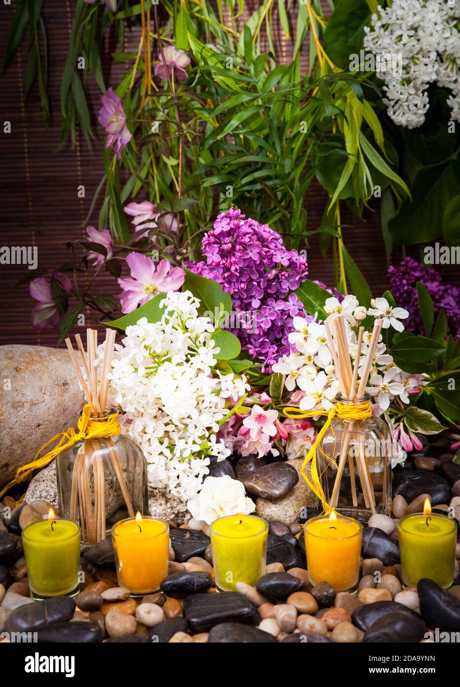 Aromatherapy, spa, beauty treatment and wellness background with ...