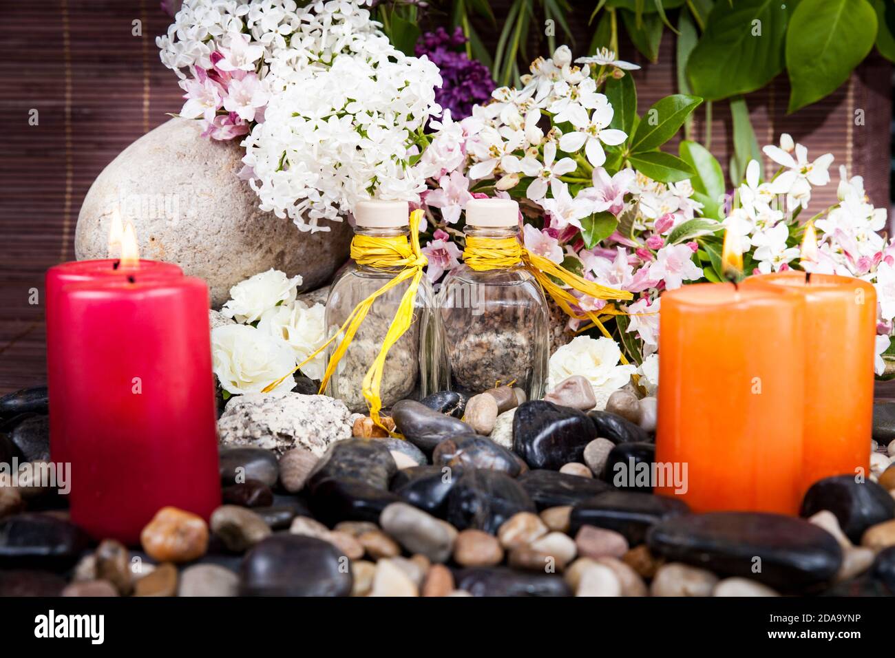 Aromatherapy, spa, beauty treatment and wellness background with ...