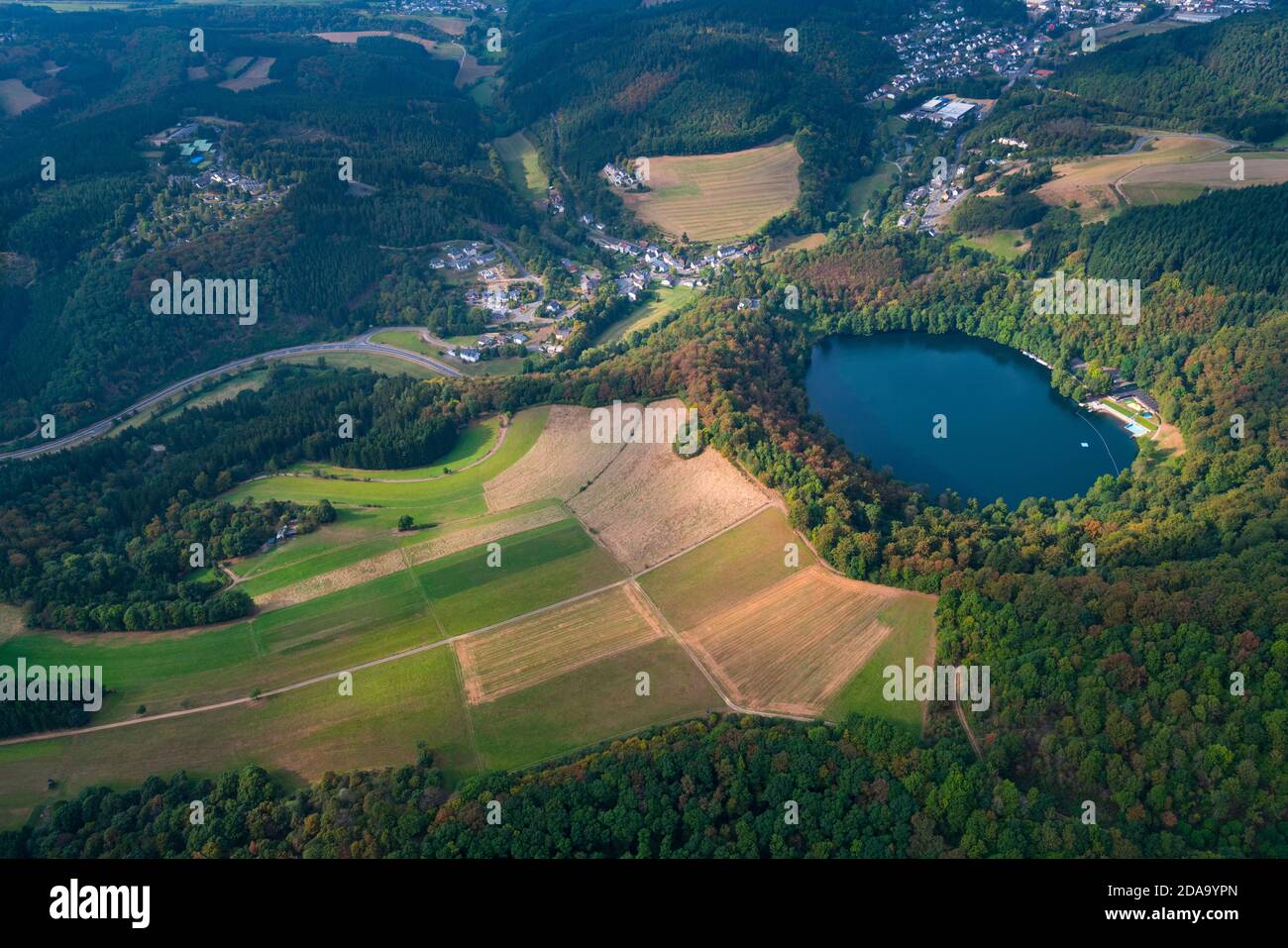 Volcanic Lake, Maar, Vulkaneifel Nature Park and Geopark, Western Eifel ...