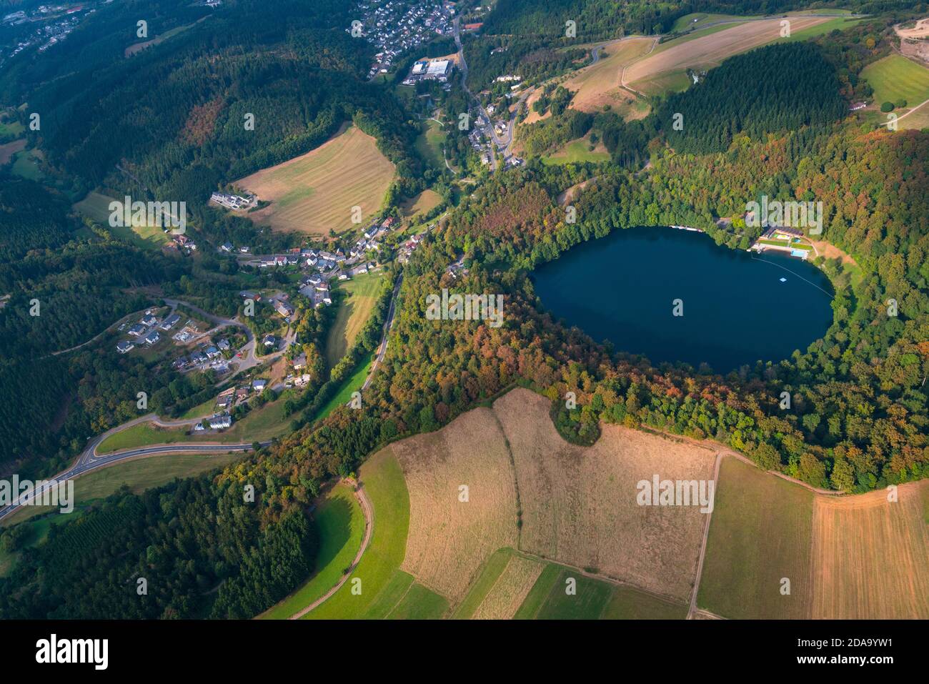 Volcanic Lake, Maar, Vulkaneifel Nature Park and Geopark, Western Eifel ...