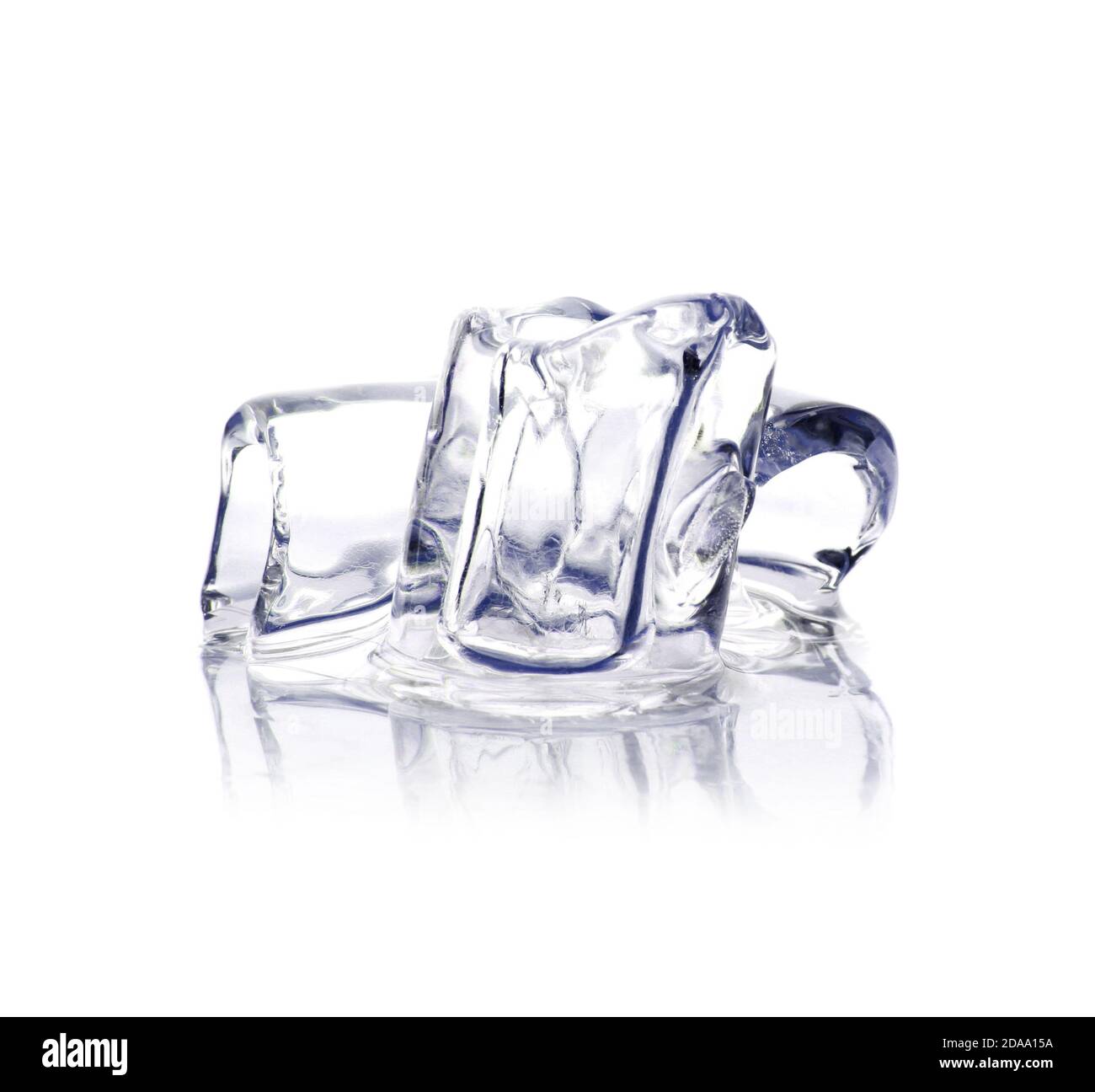 Closeup of three solid ice cubes isolated on a white background Stock ...