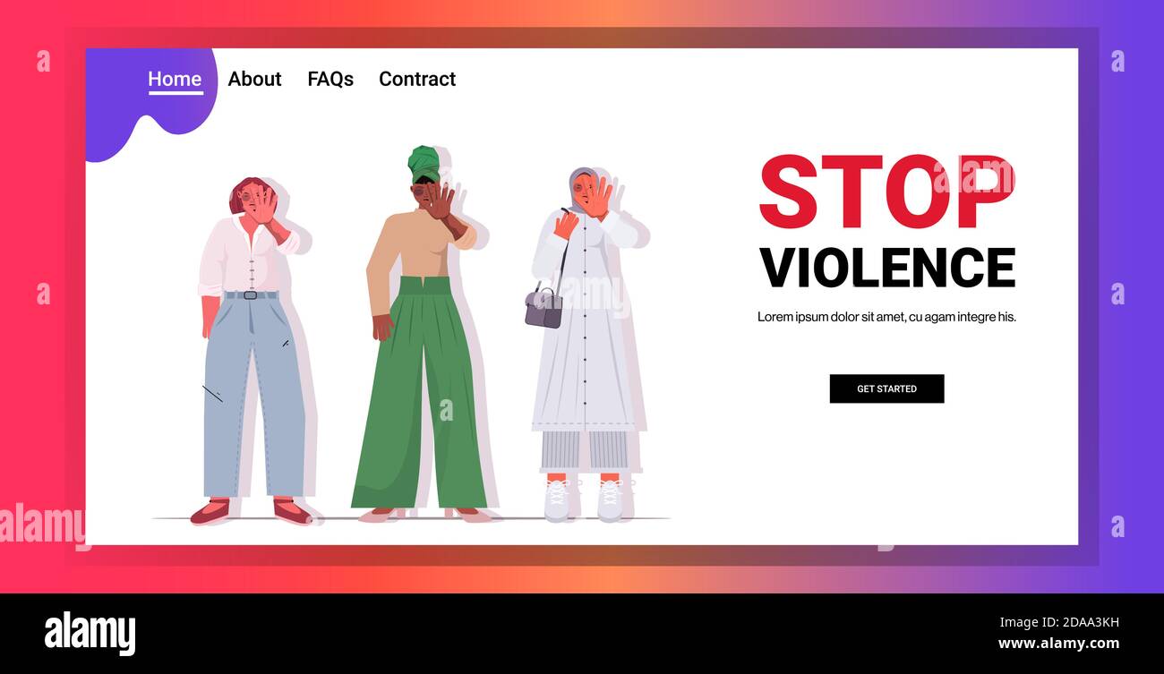 mix race scared terrified women with bruises on face stop violence and ...