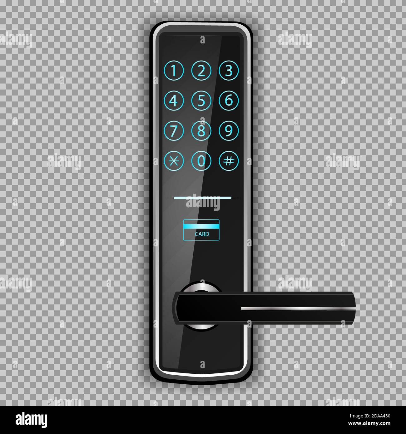 Modern electronic combination lock on a transparent background ...