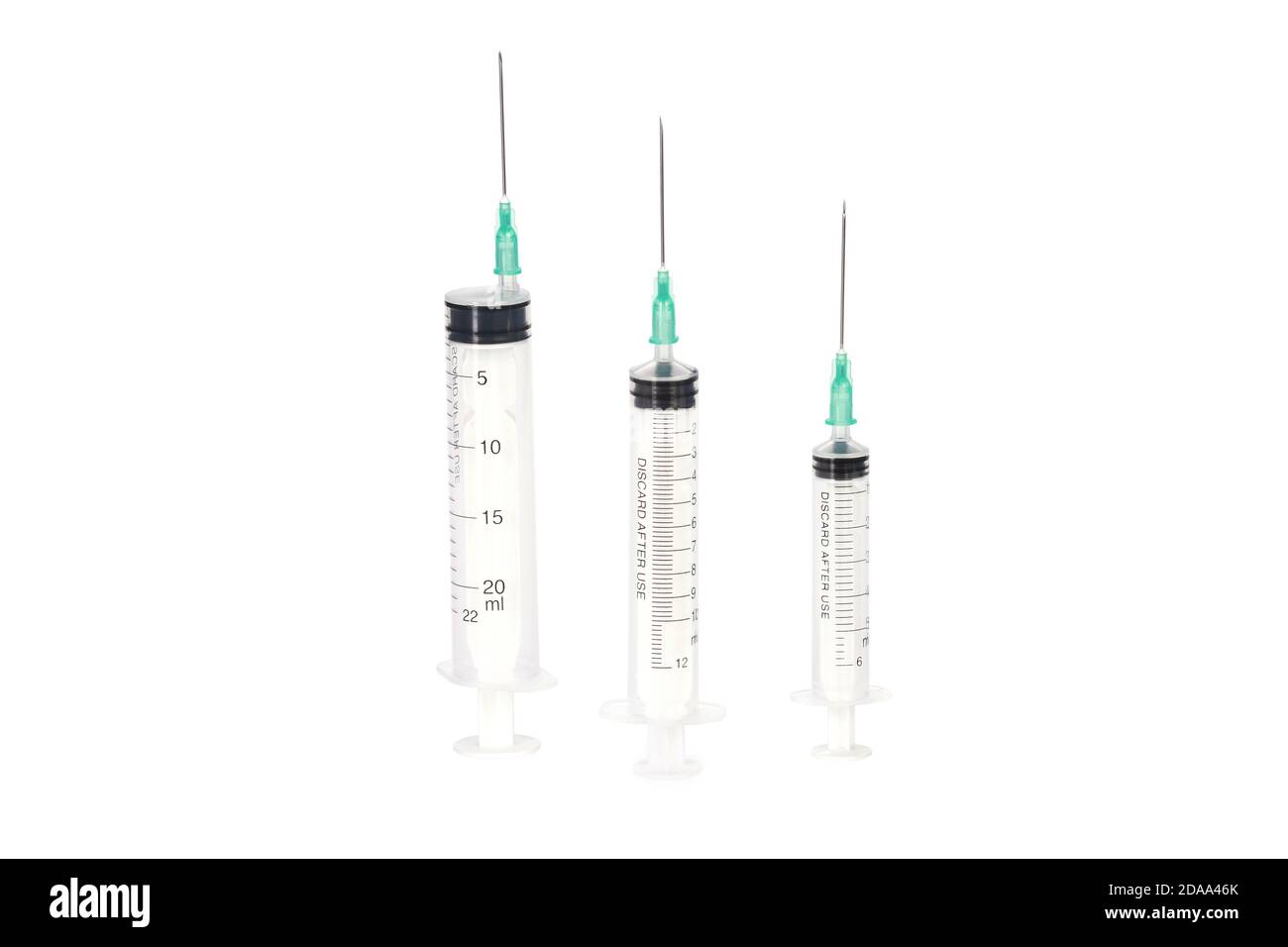 Set of different medical syringe isolated on white background Stock ...