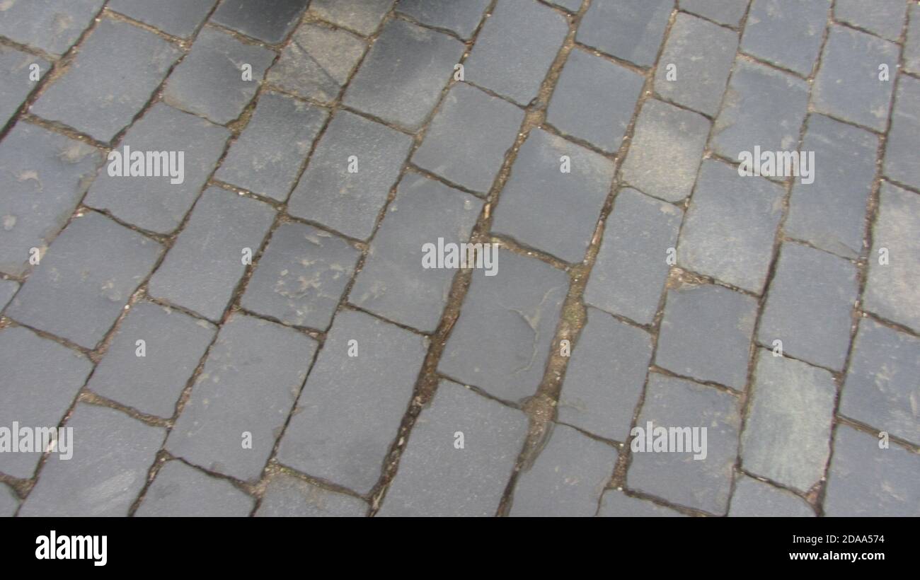 cobblestones as pavement for the street, natural building material for ...