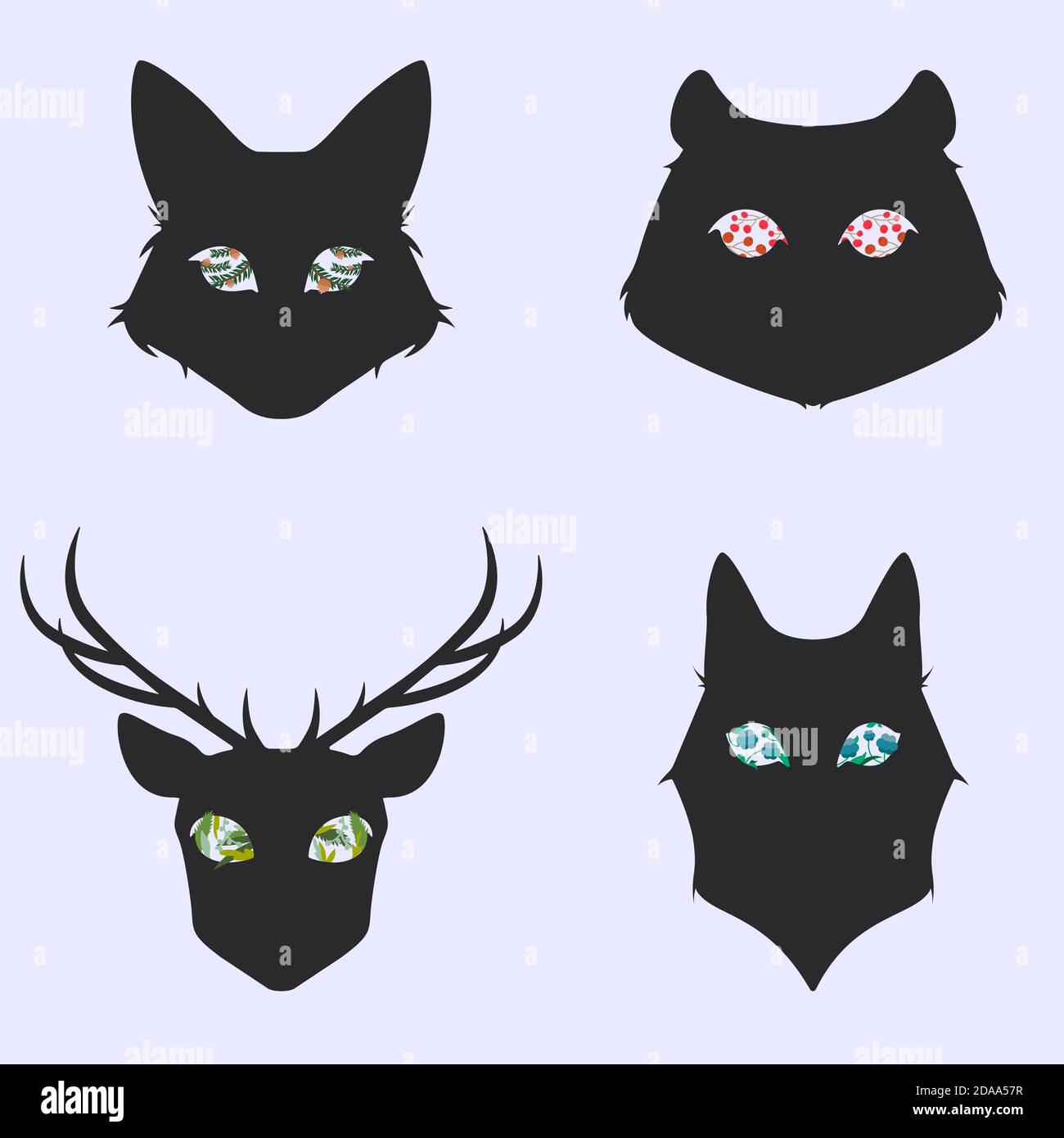 Set of abstract animals. Concept of wildlife Stock Vector Image & Art ...