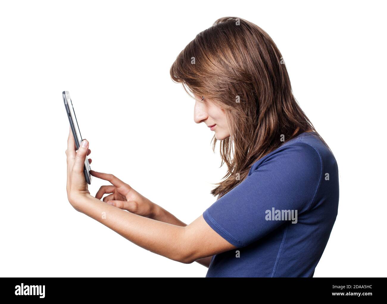 Woman library tablet Cut Out Stock Images & Pictures - Alamy