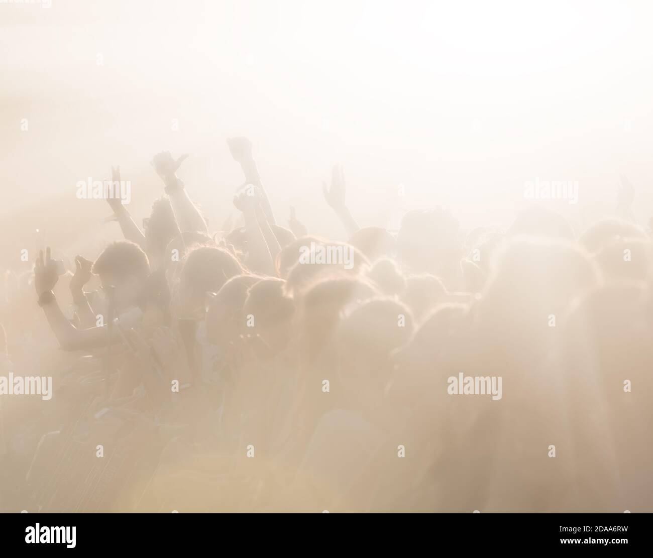 High key background with a picture of a crowd of people on an open ...