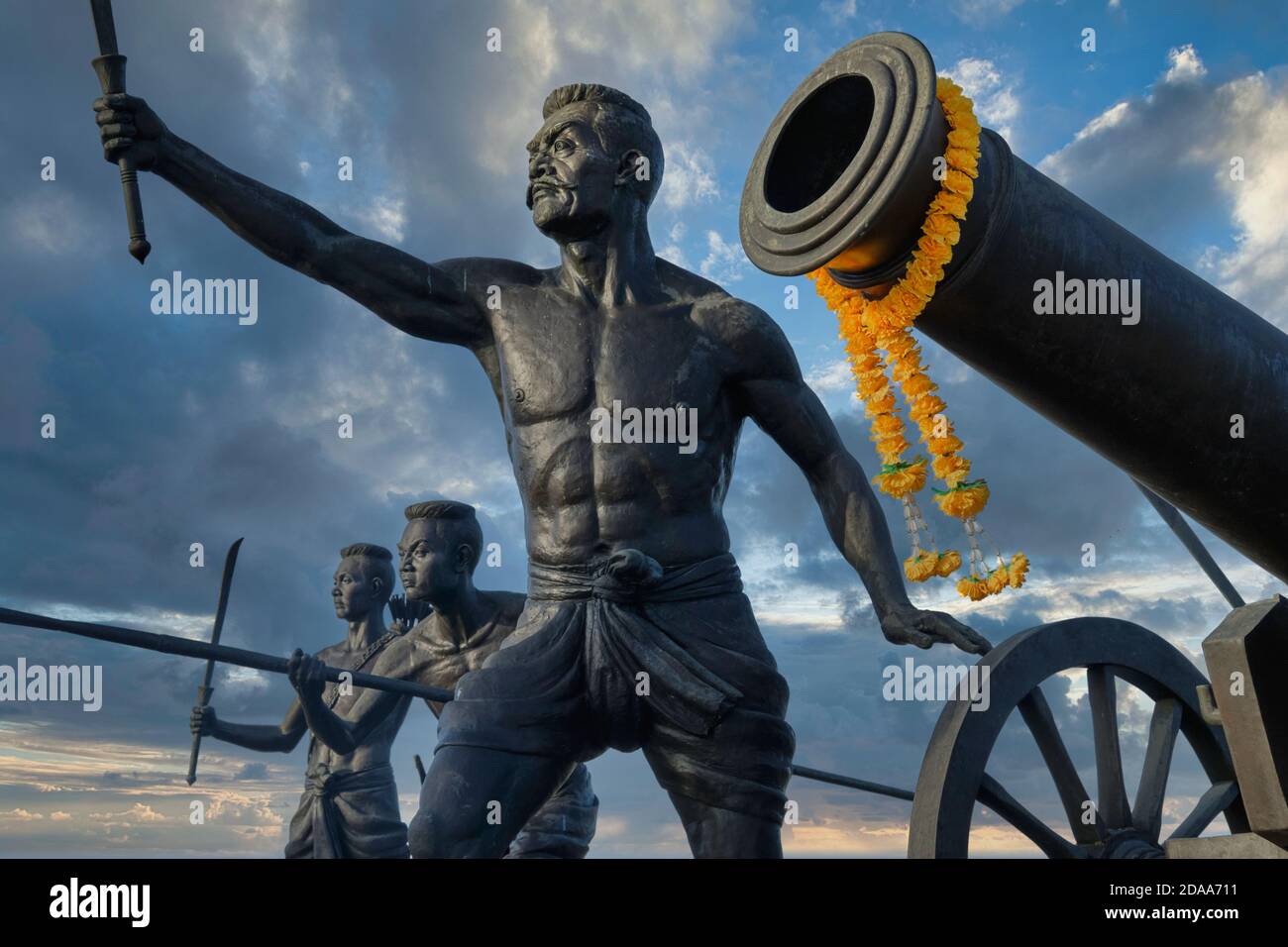 Warrior statues at Phuket Historical Park, Thalang, Phuket, Thailand ...