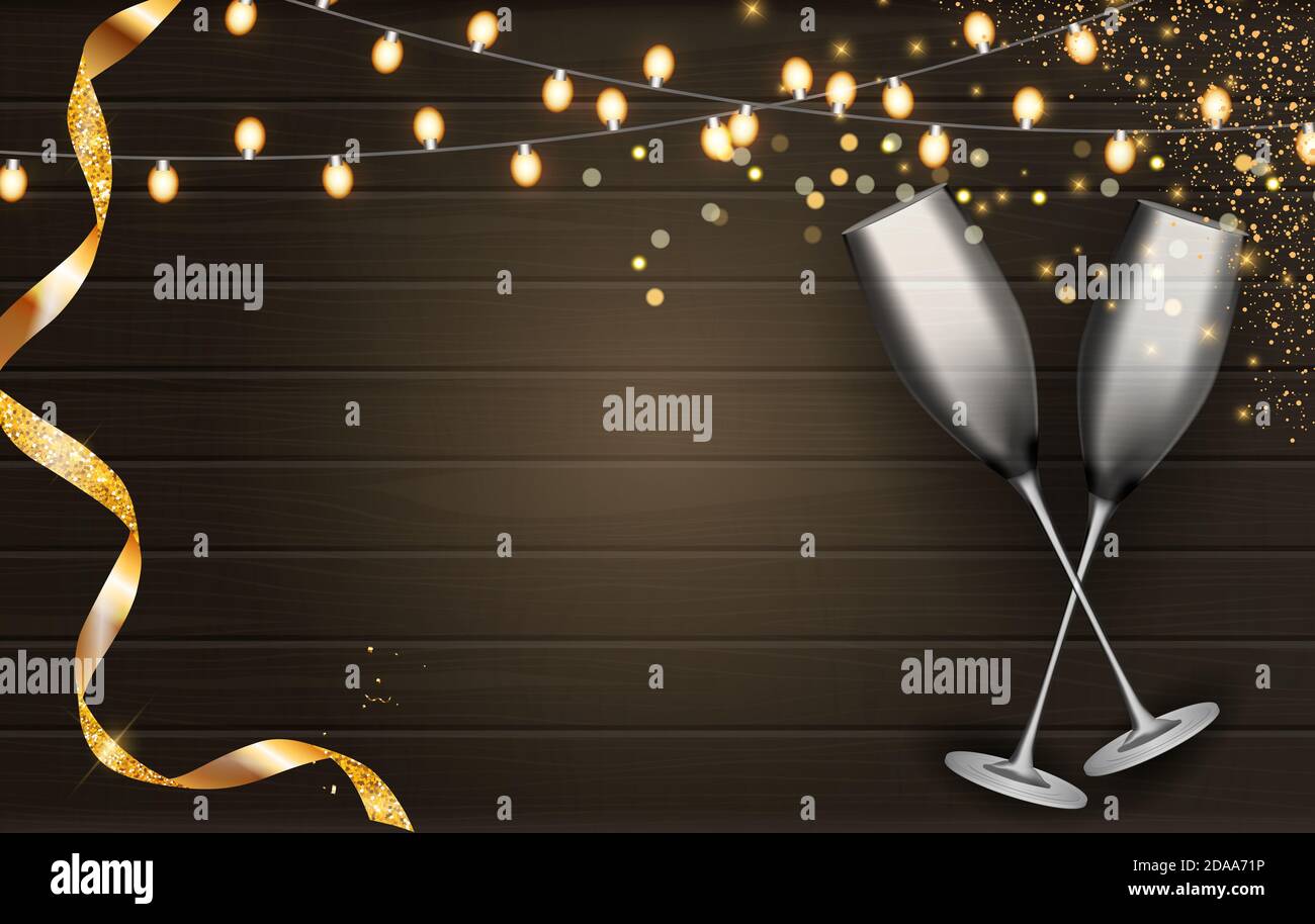 Abstract Invitation Card Background with Empty Glass. Illustration ...