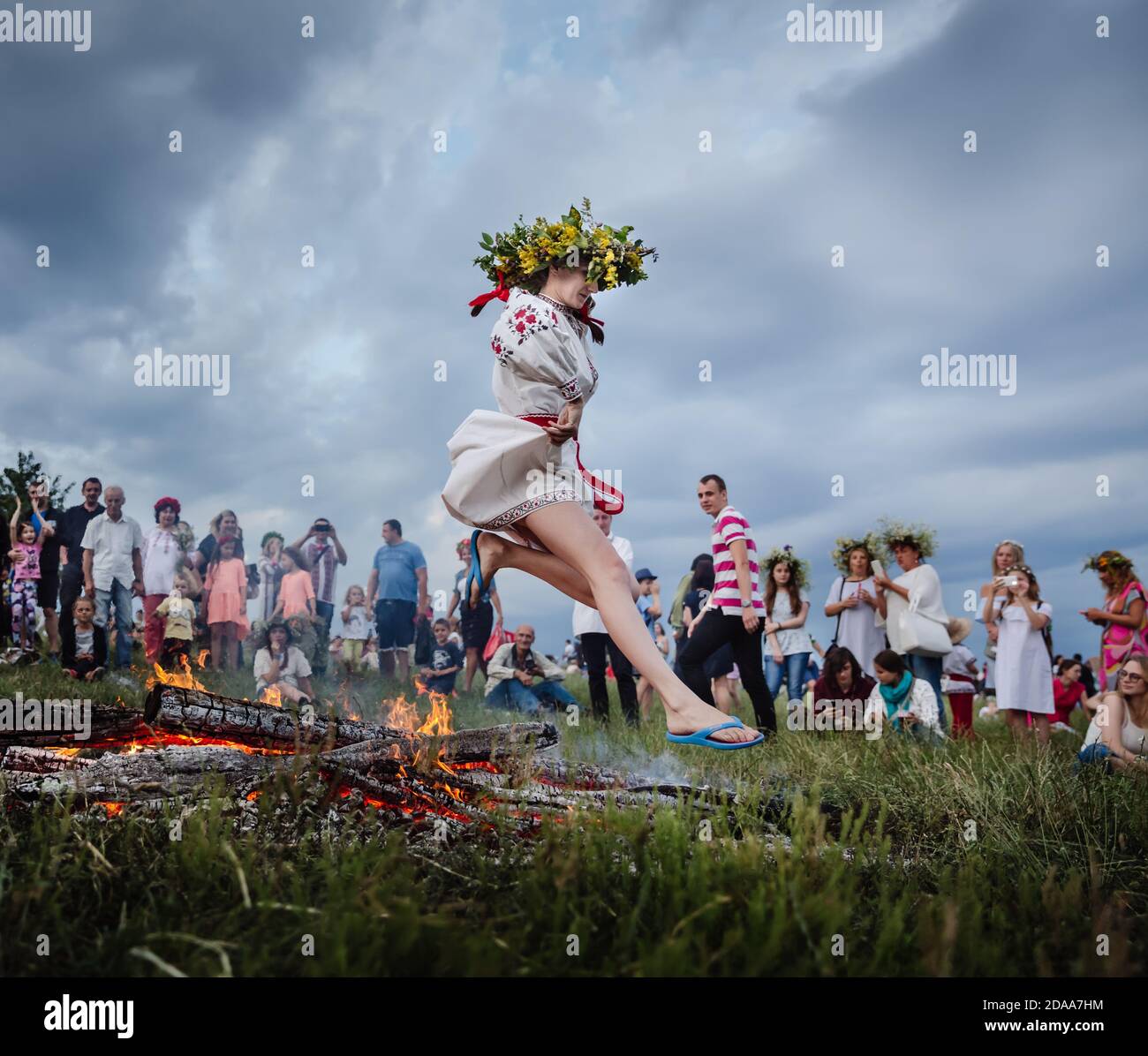KIEV, UKRAINE - JULY 06: Slavic celebrations of Ivana Kupala. Young ...