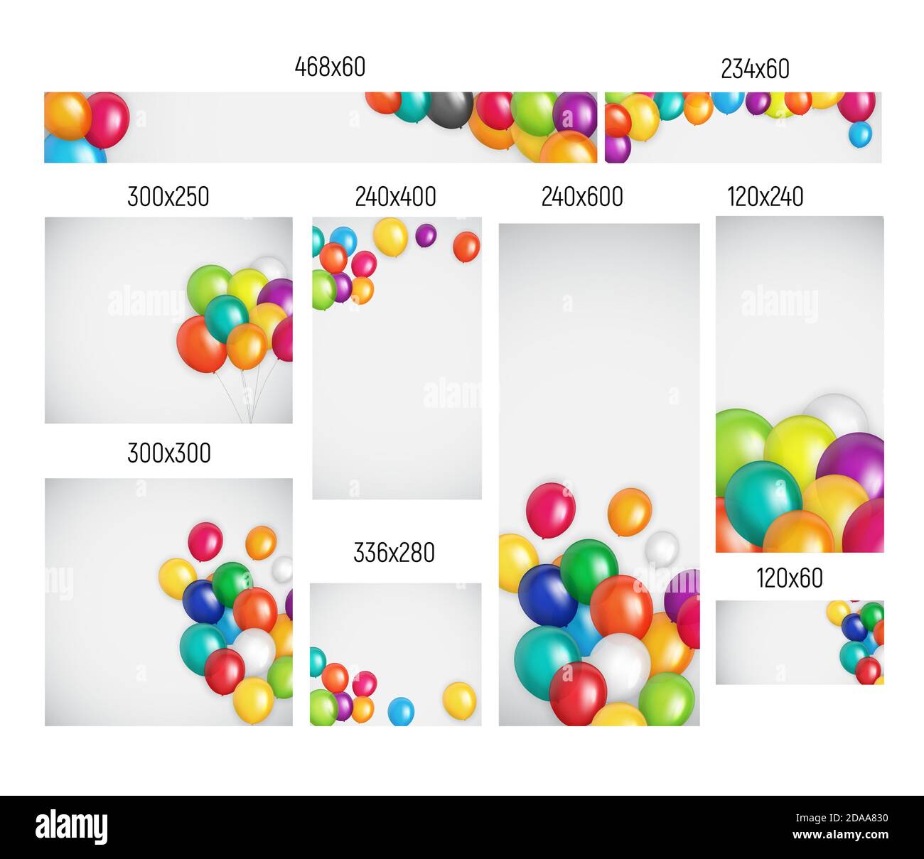 Banners of different sizes with Balloon Collection Set. Holiday and ...