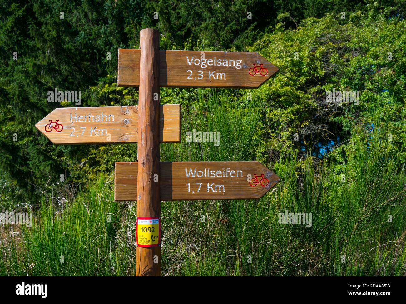 Sign Pole, Eifel National Park, North Eifel Territory, Eifel Region ...