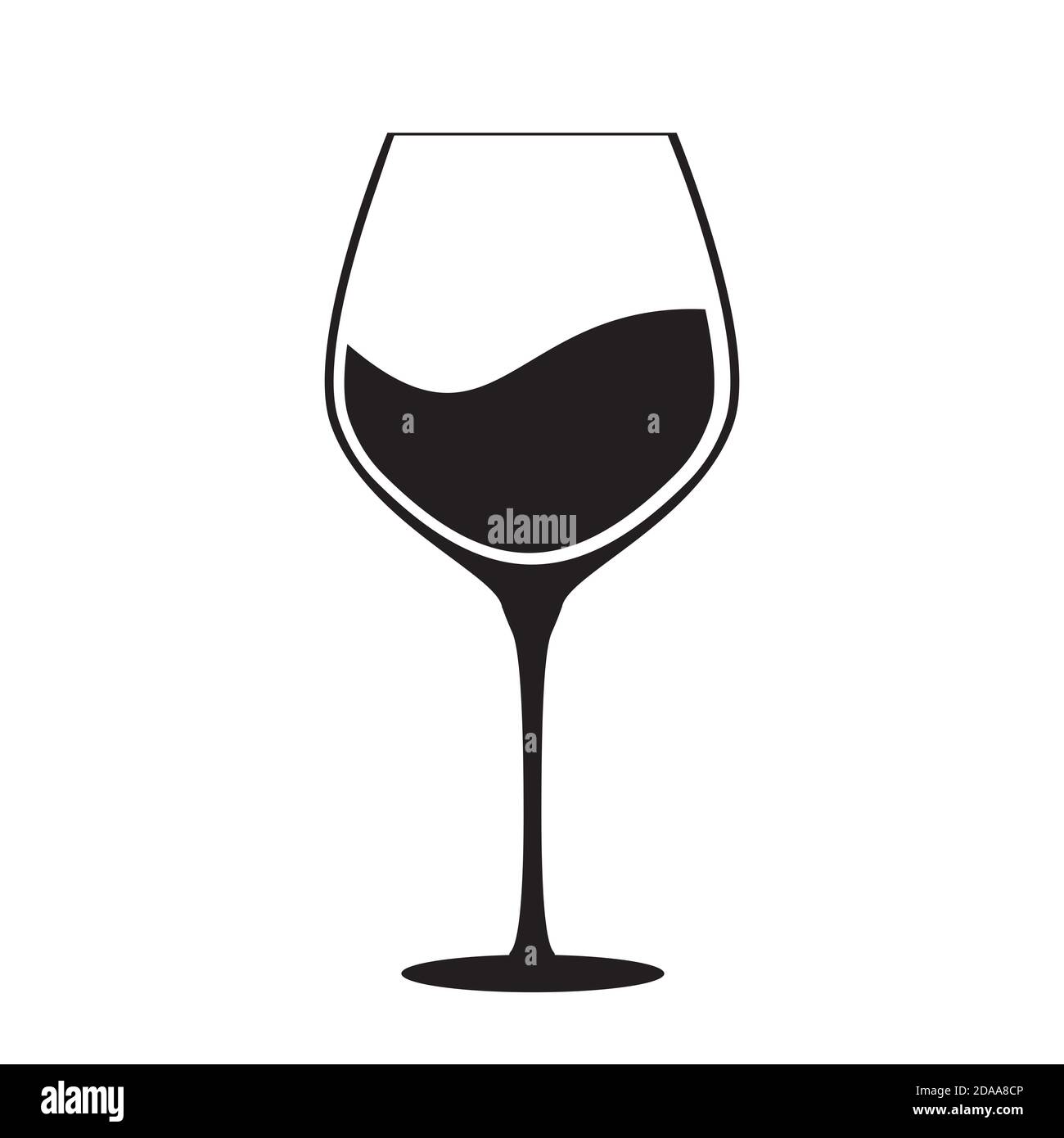 Full Glass of Red Wine Icon Illustration Stock Photo - Alamy