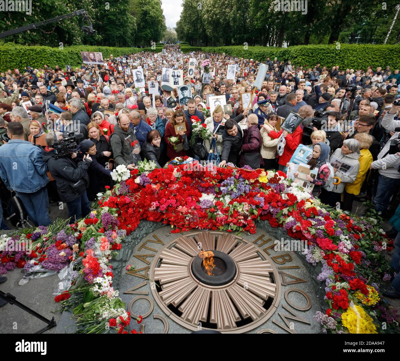 KIEV, UKRAINE - May 09, 2017: The Immortal Regiment march devoted to ...