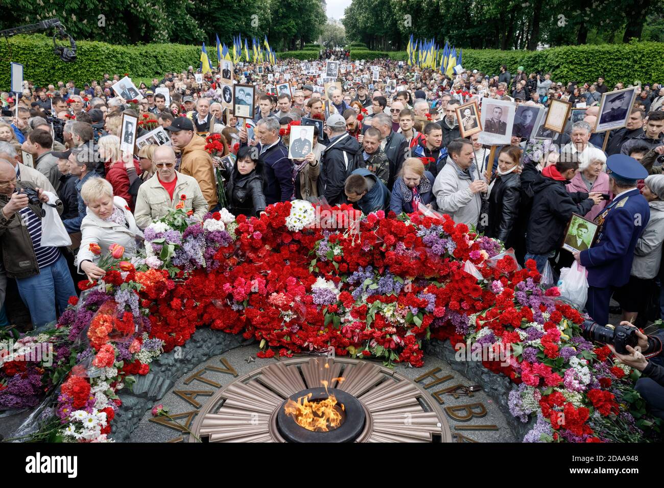 KIEV, UKRAINE - May 09, 2017: The Immortal Regiment march devoted to ...