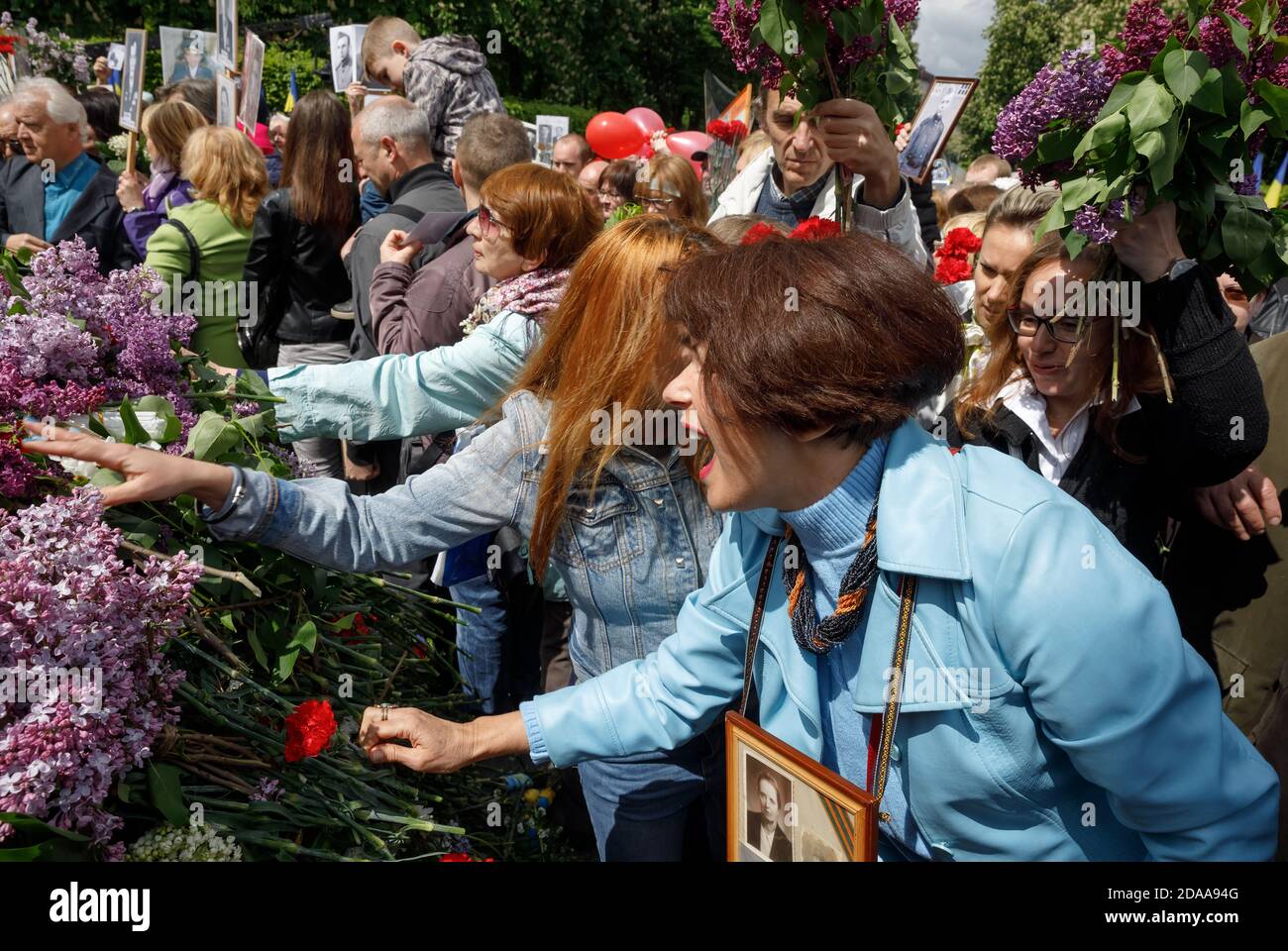 KIEV, UKRAINE - May 09, 2017: The Immortal Regiment march devoted to ...