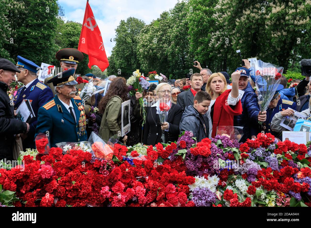 KIEV, UKRAINE - May 09, 2017: The Immortal Regiment march devoted to ...