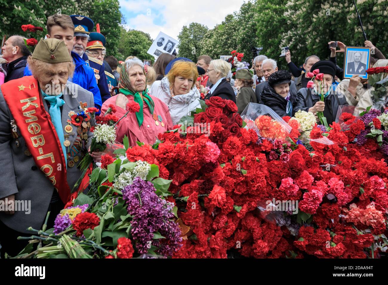 KIEV, UKRAINE - May 09, 2017: The Immortal Regiment march devoted to ...
