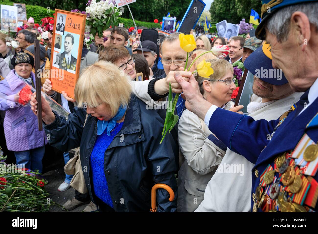 KIEV, UKRAINE - May 09, 2017: The Immortal Regiment march devoted to ...