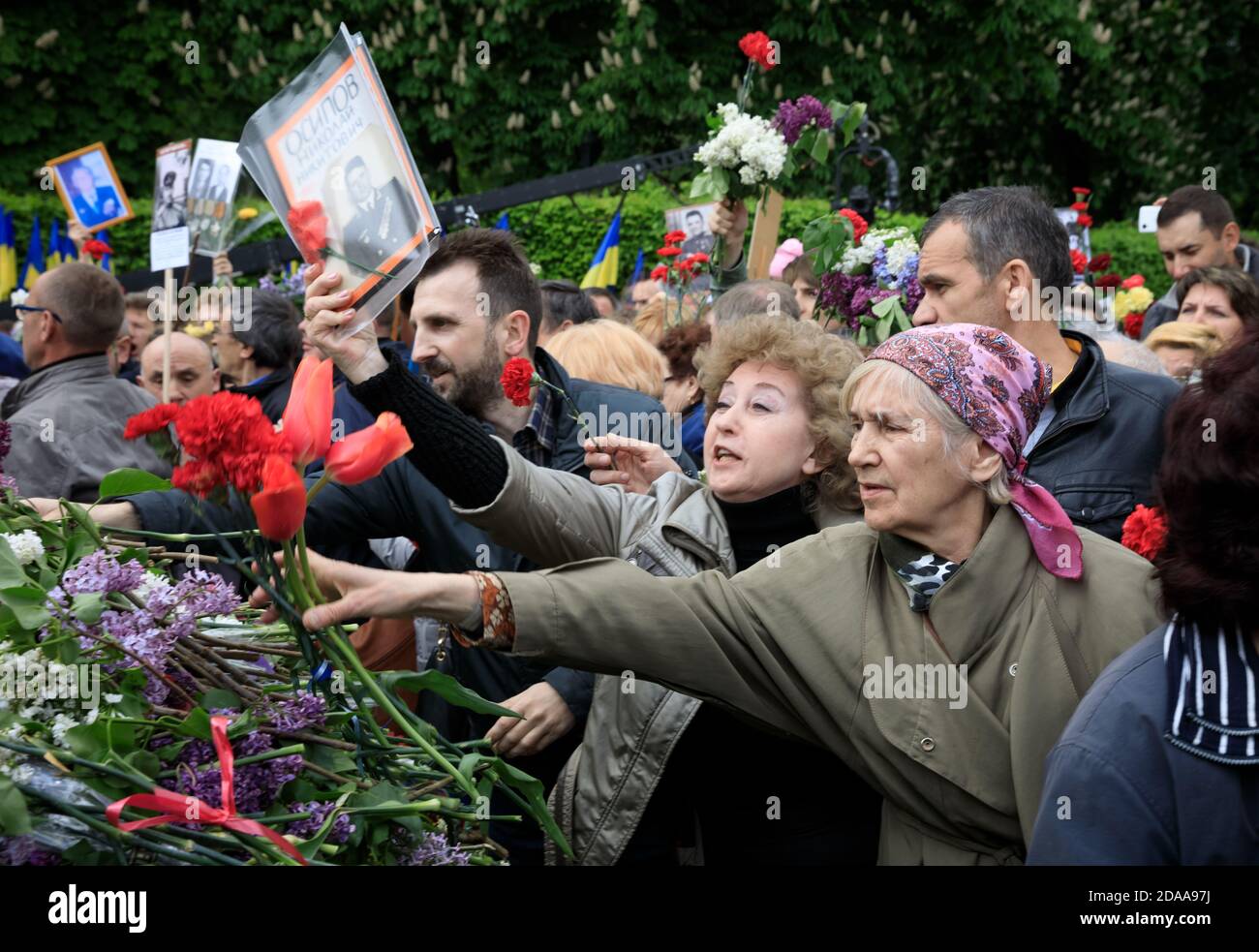 KIEV, UKRAINE - May 09, 2017: The Immortal Regiment march devoted to ...
