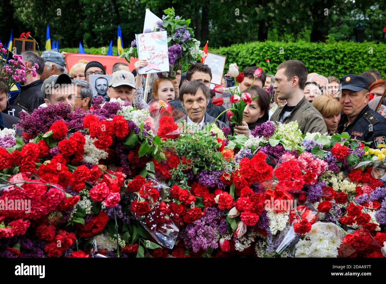 KIEV, UKRAINE - May 09, 2017: The Immortal Regiment march devoted to ...