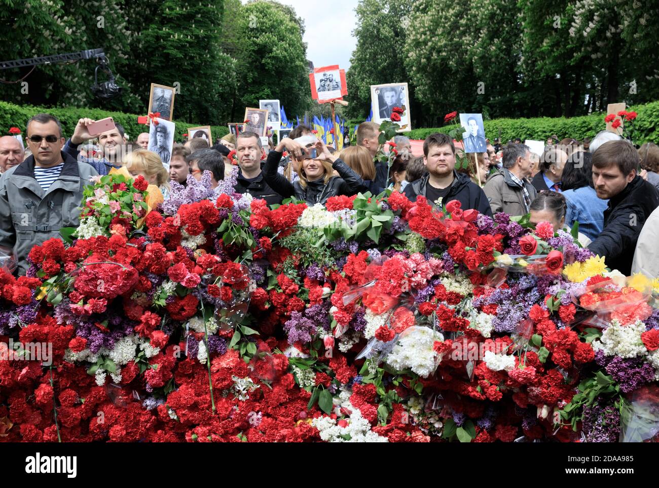 KIEV, UKRAINE - May 09, 2017: The Immortal Regiment march devoted to ...
