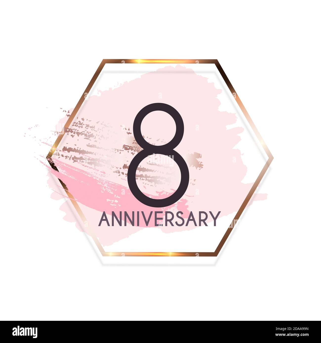 Celebrating 8 Anniversary emblem template design with gold numbers ...