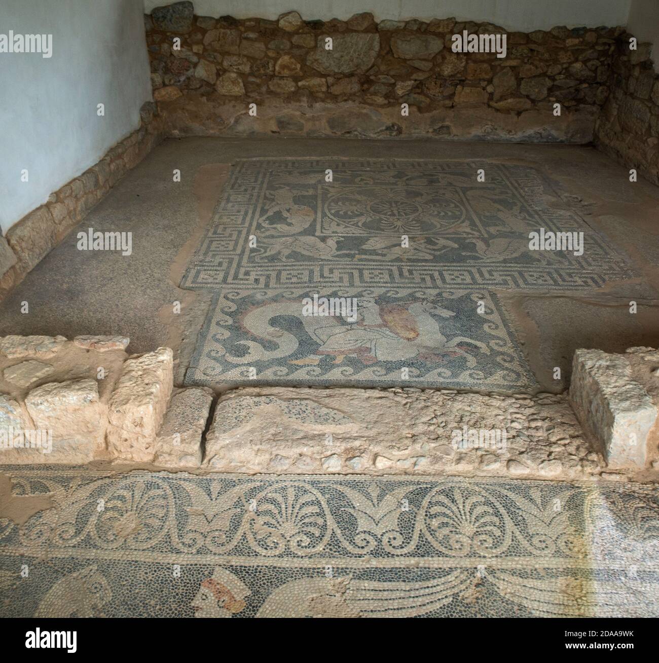 The ancient city of Eretria Euboea Greece.House of the mosaics Stock ...