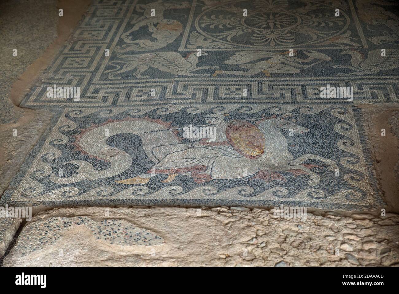 The ancient city of Eretria Euboea Greece.House of the mosaics Stock ...